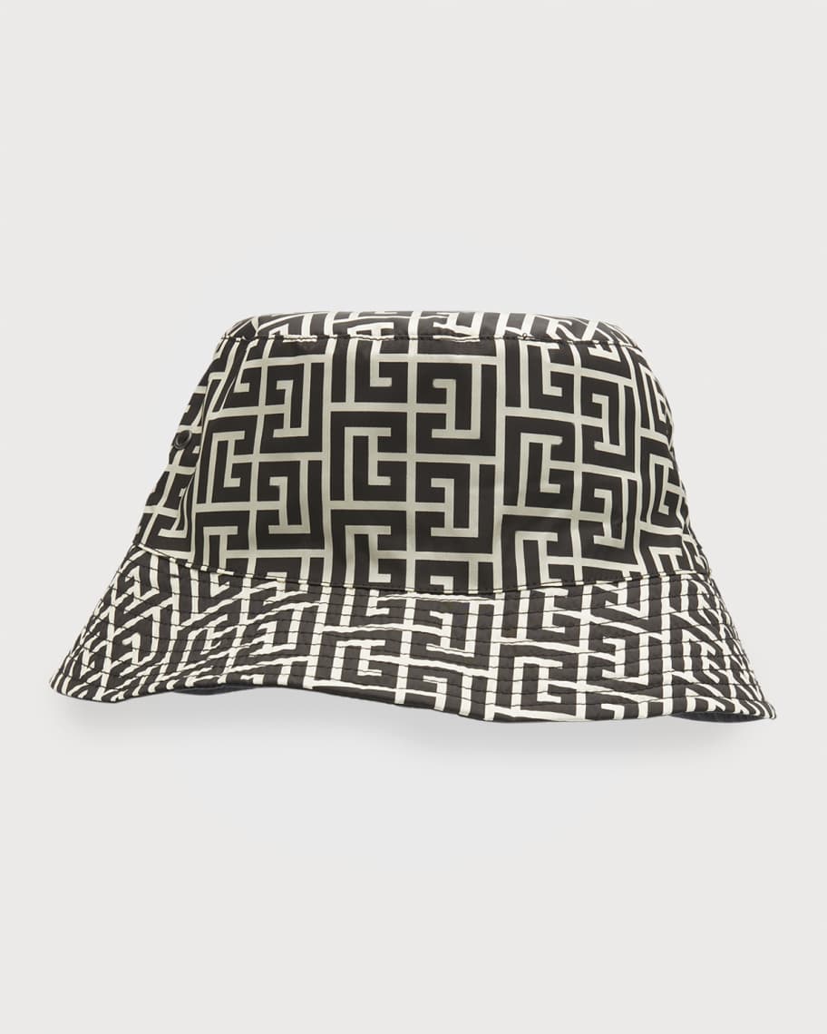 Balmain Men's Monogram Nylon Bucket Hat | Neiman Marcus