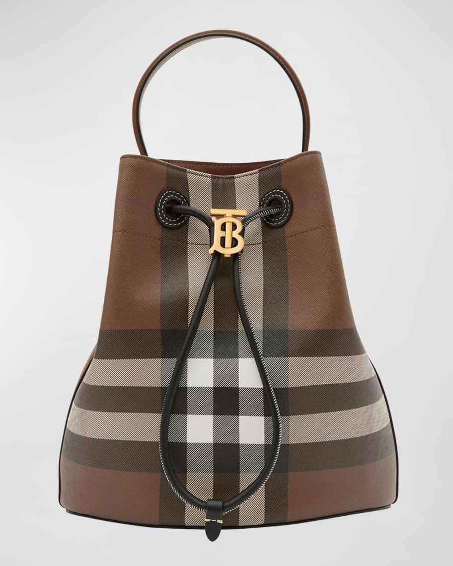 Burberry Small Check Drawstring Bucket Bag | Neiman Marcus