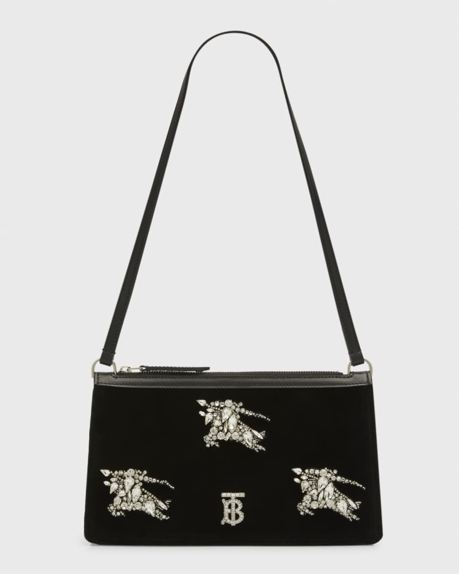 Burberry TB Equestrian Knight Crystal Pouch Shoulder Bag | Neiman Marcus