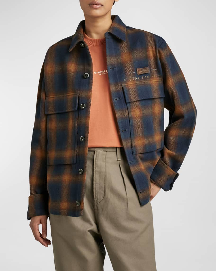 G-STAR RAW Men's Pocketony Plaid Service Overshirt | Neiman Marcus