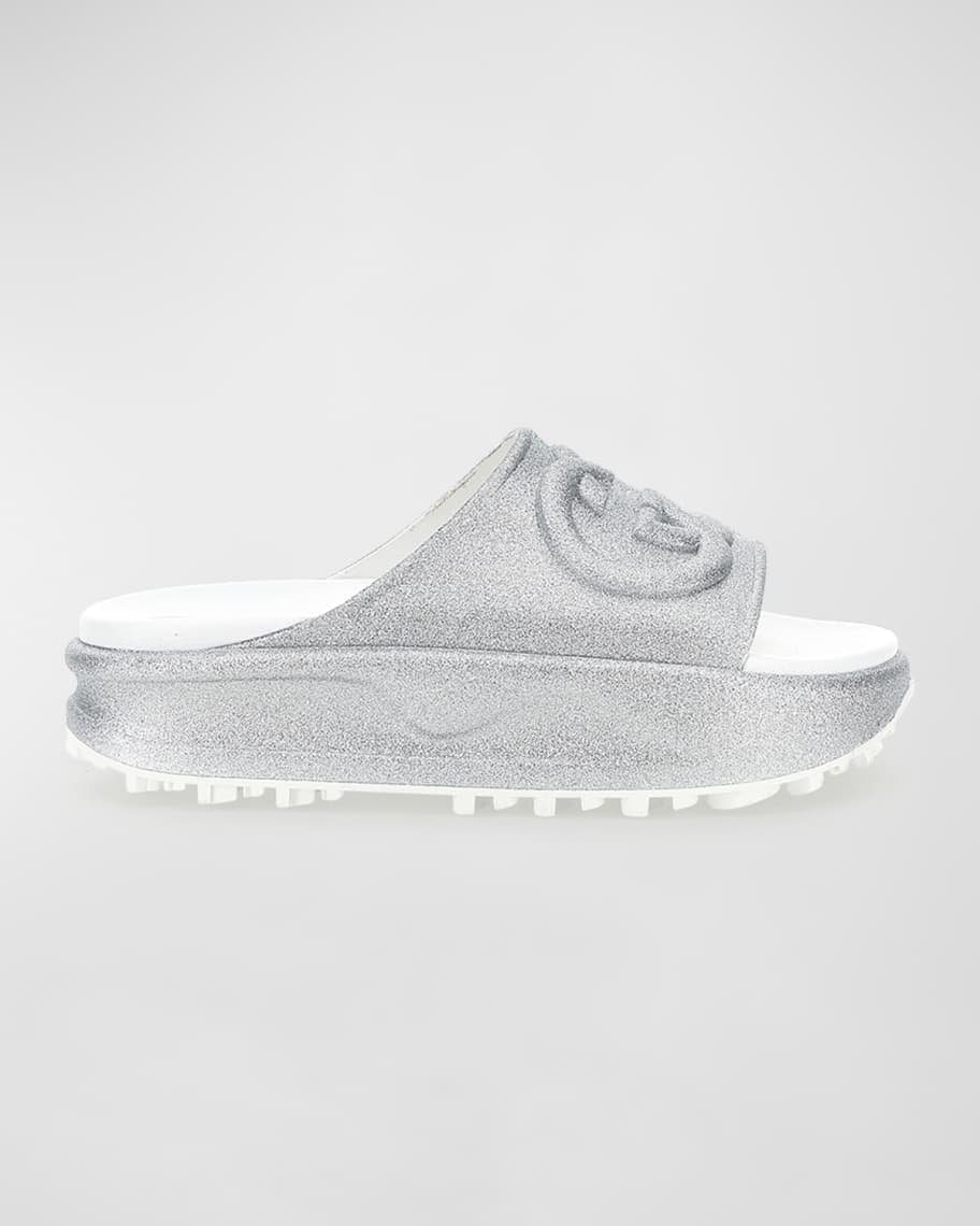 Gucci Miami GG Metallic Platform Slide Sandals | Neiman Marcus