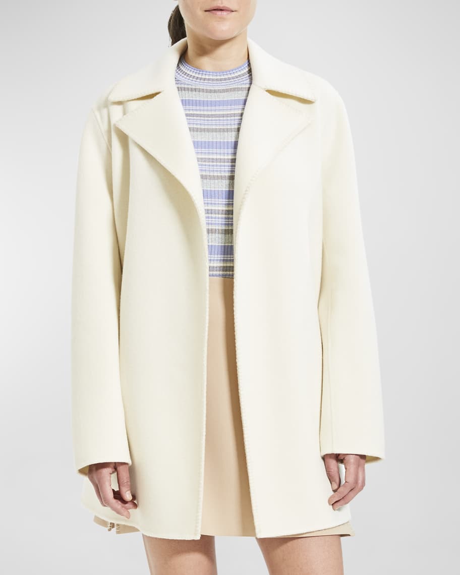 Theory Stitched Open-Front Coat | Neiman Marcus