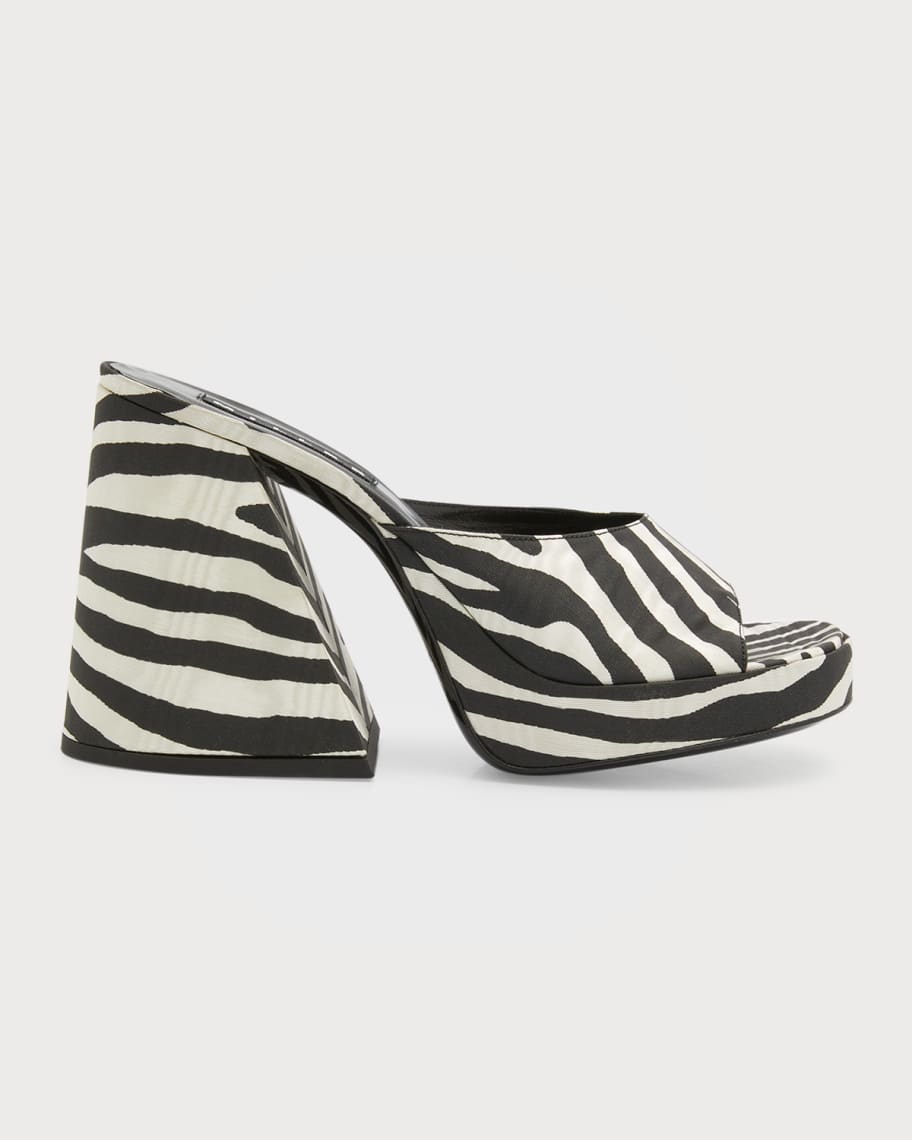 SIMONMILLER Slice Zebra Platform Mule Sandals | Neiman Marcus