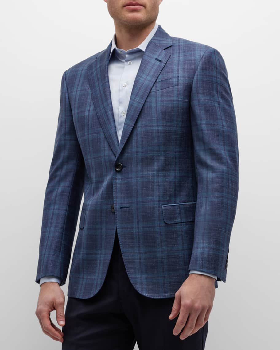 Emporio Armani Men's Screen Plaid Sport Coat | Neiman Marcus