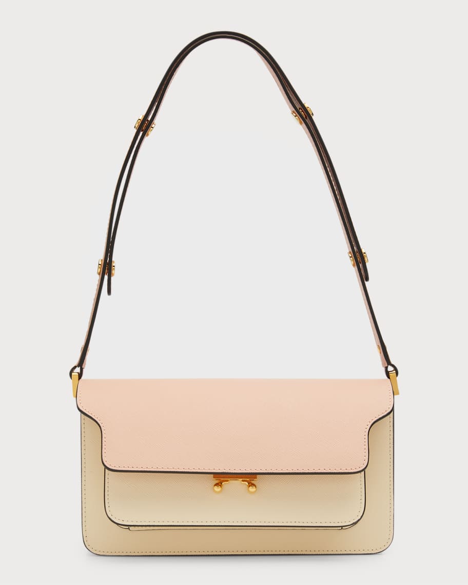 Marni Trunk Bicolor Leather Shoulder Bag | Neiman Marcus