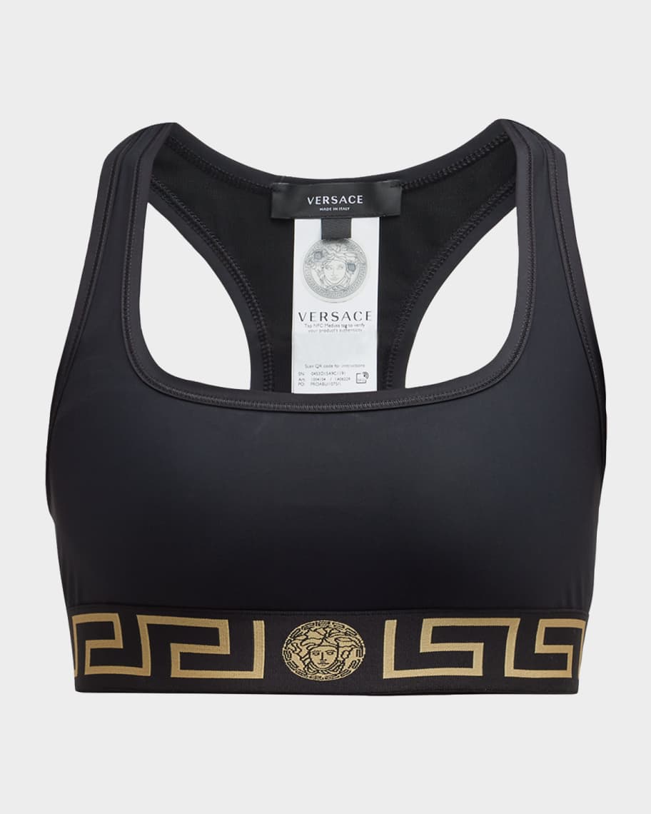 Versace Greca Border Gym Sports Bra | Neiman Marcus