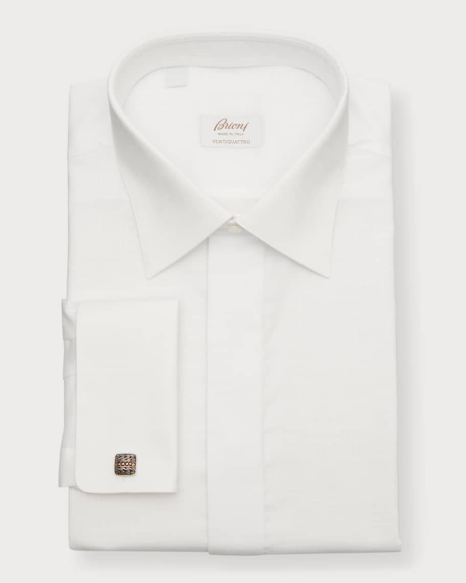 Brioni Men's Covered Placket Dress Shirt | Neiman Marcus
