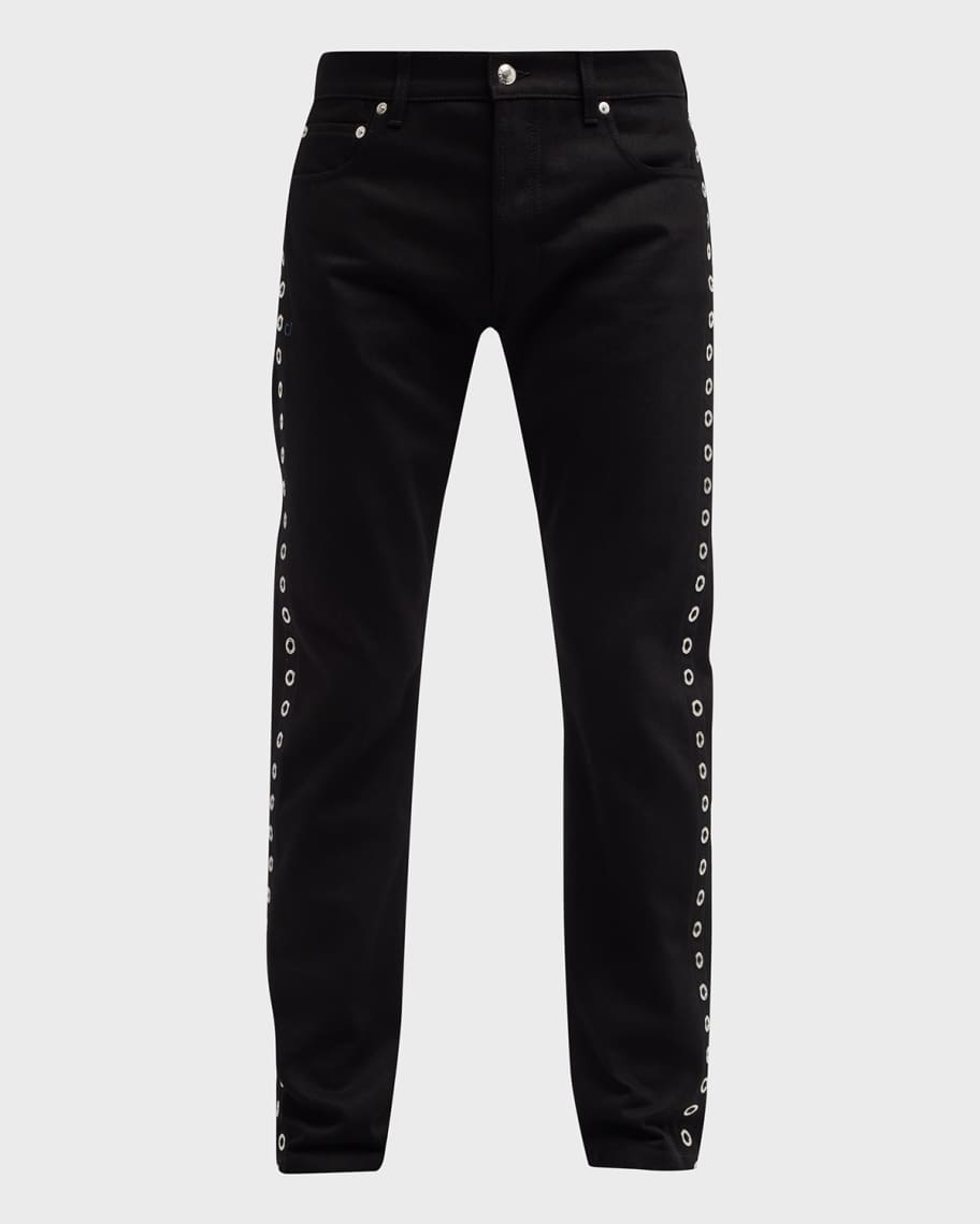 McQueen Men's Metal Eyelet Jeans | Neiman Marcus