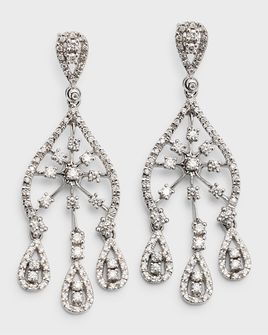 Cassidy Diamonds 18K White Gold Diamond Chandelier Earrings | Neiman Marcus