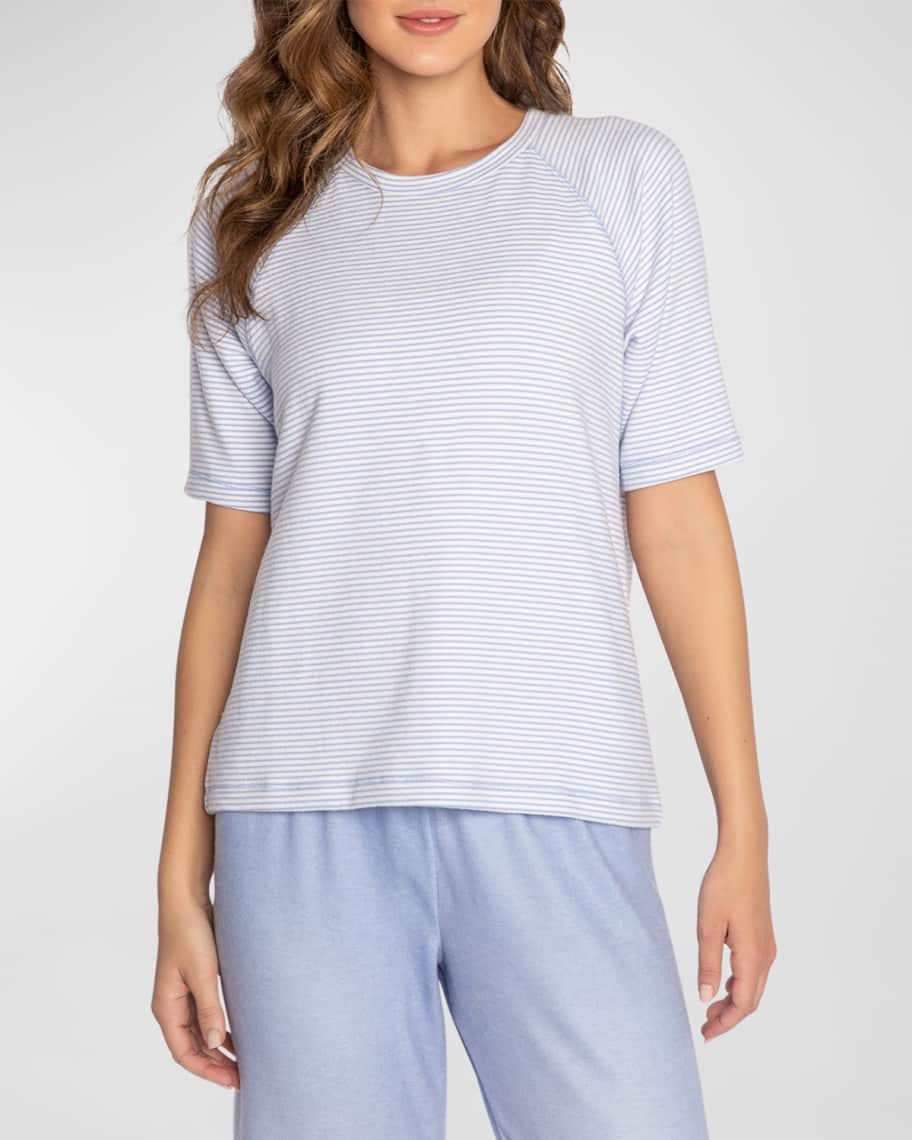 PJ Salvage Striped Raglan-Sleeve Tee | Neiman Marcus