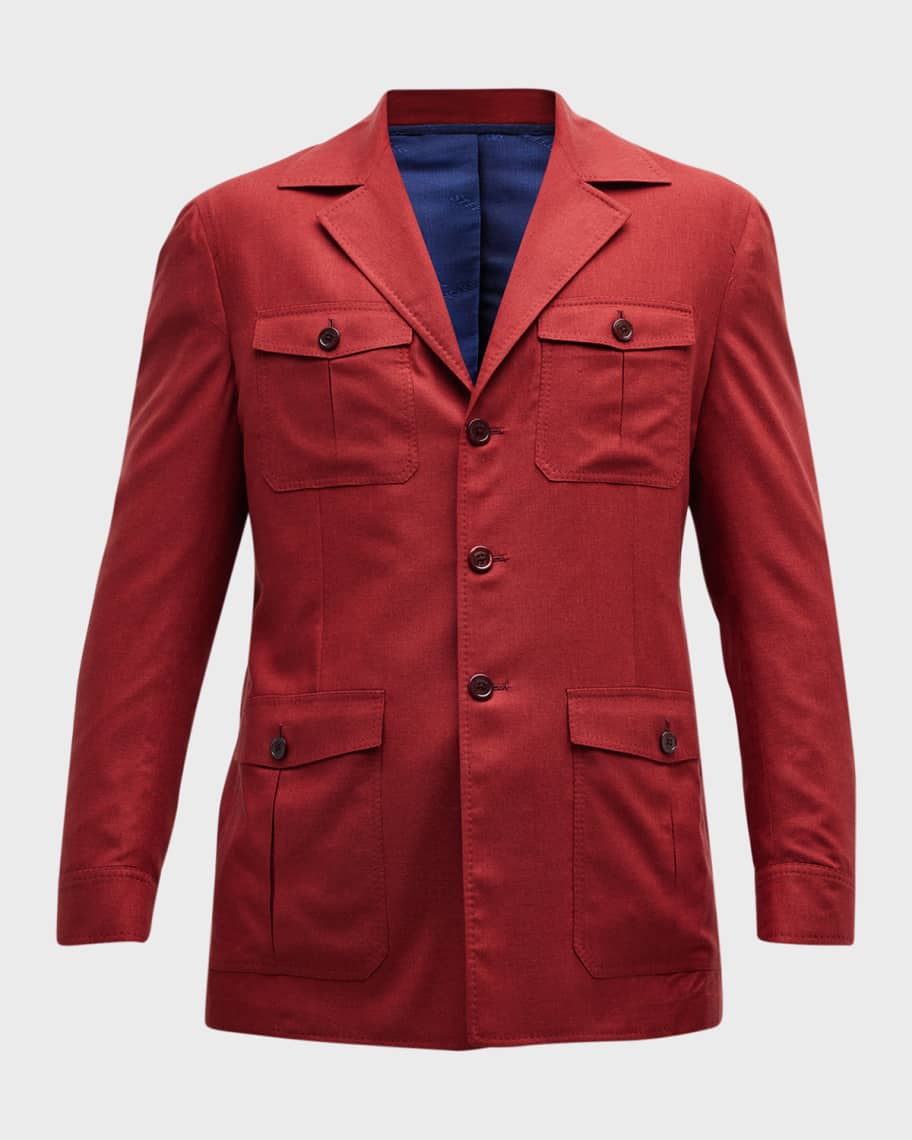 Stefano Ricci Men's Silk-Cashmere Field Jacket | Neiman Marcus