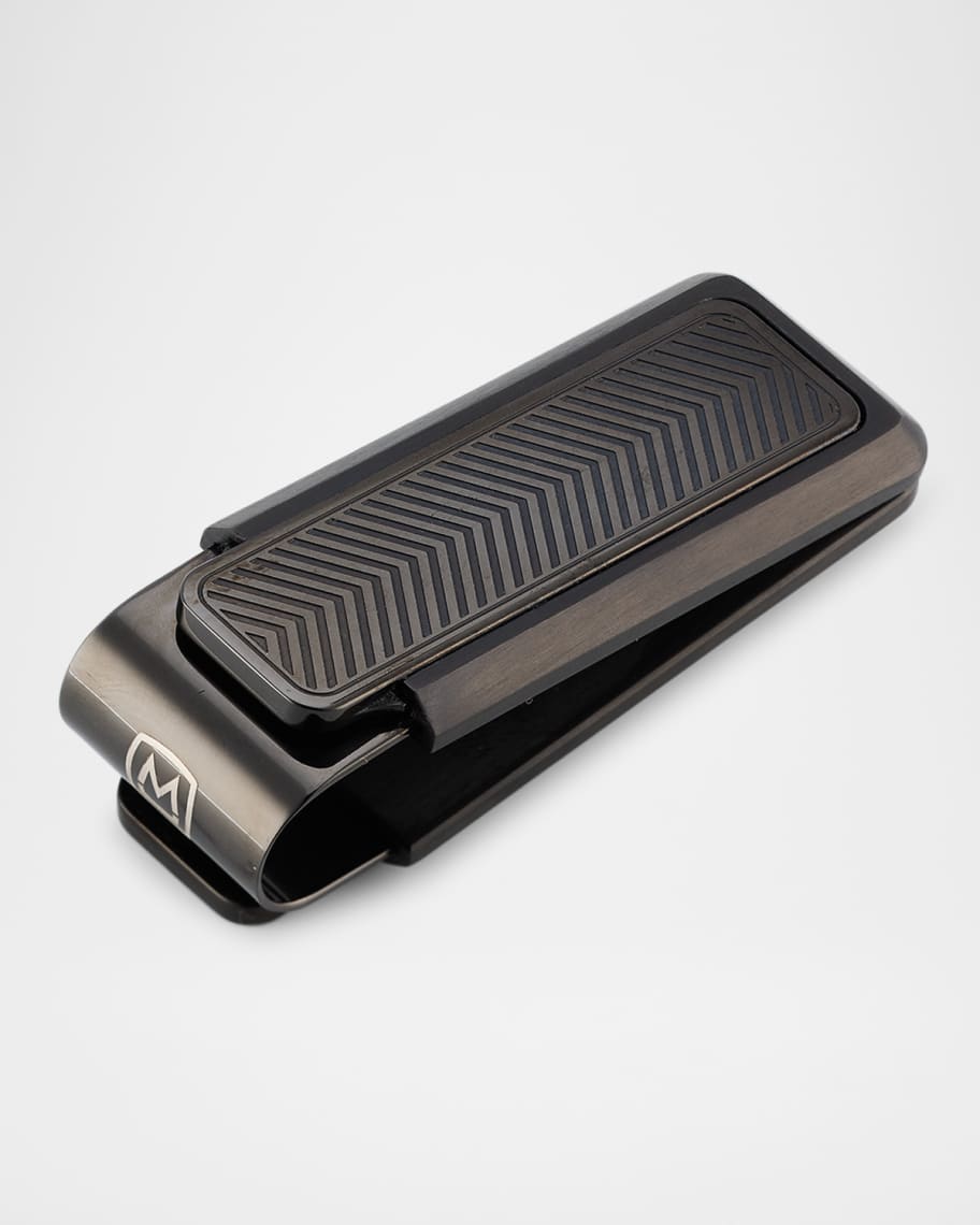 M Clip Men's Chevron IP Black Stainless Steel Money Clip | Neiman Marcus