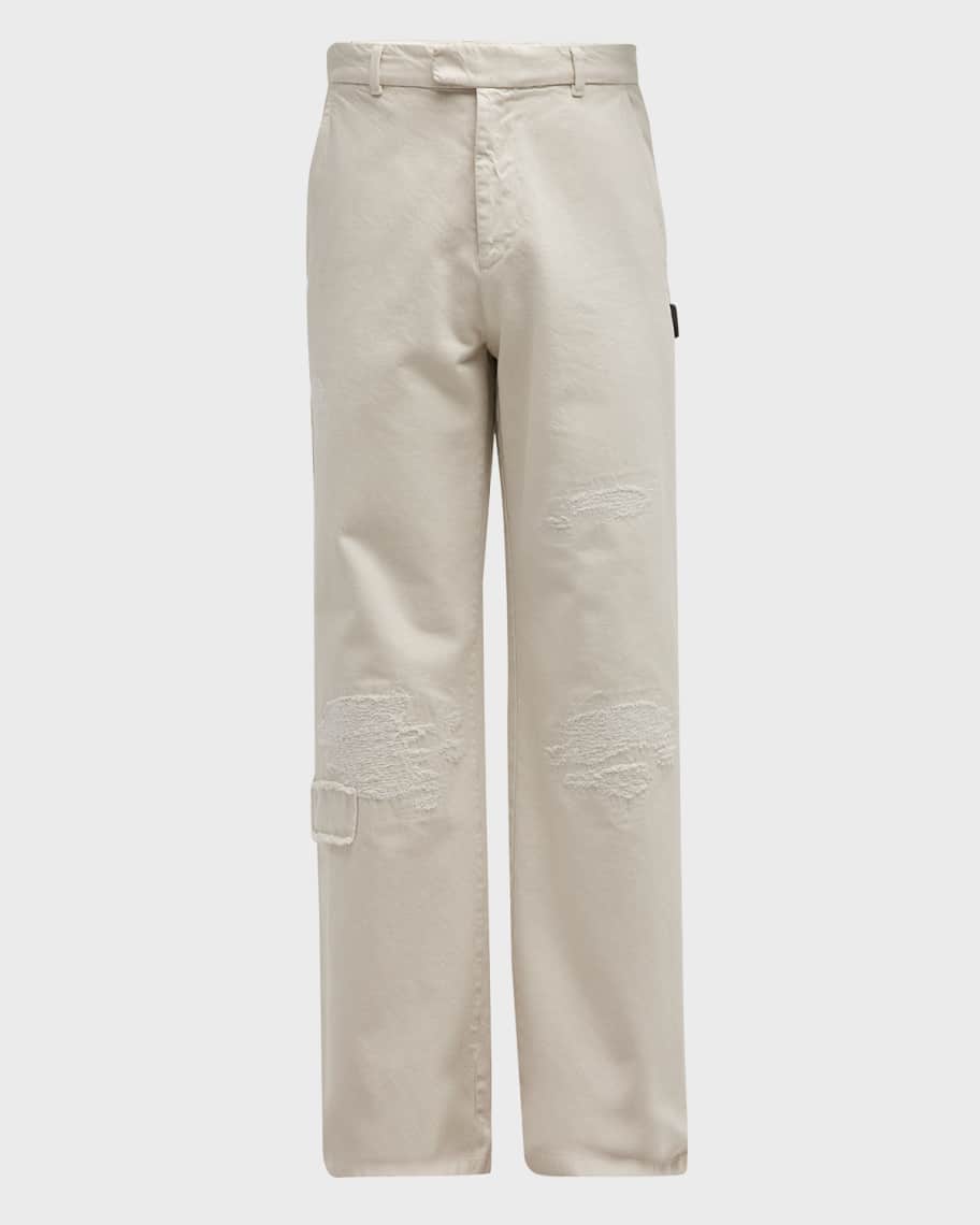 Amiri Men's Distressed Denim Chino Pants | Neiman Marcus