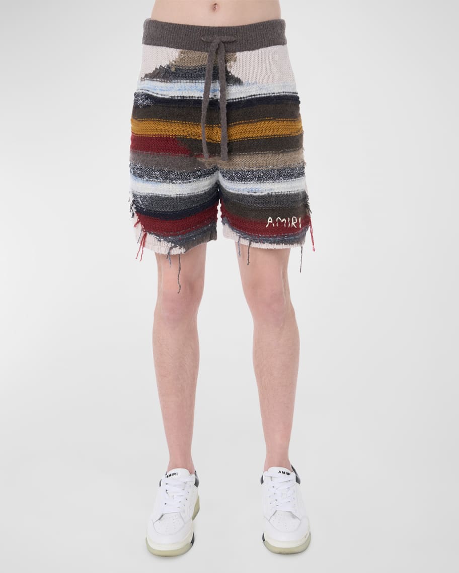 Amiri Men's Multi-Stripe Knit Shorts | Neiman Marcus