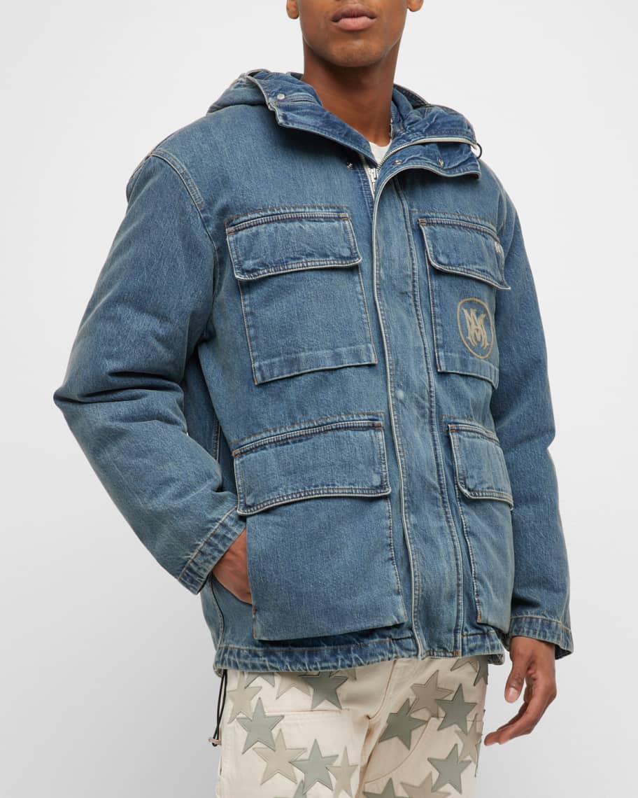 Amiri Men's Denim 4-Pocket Parka | Neiman Marcus