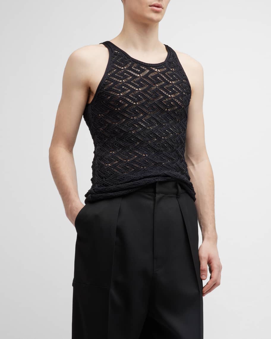 Versace Men's Greca Lace Tank Top | Neiman Marcus