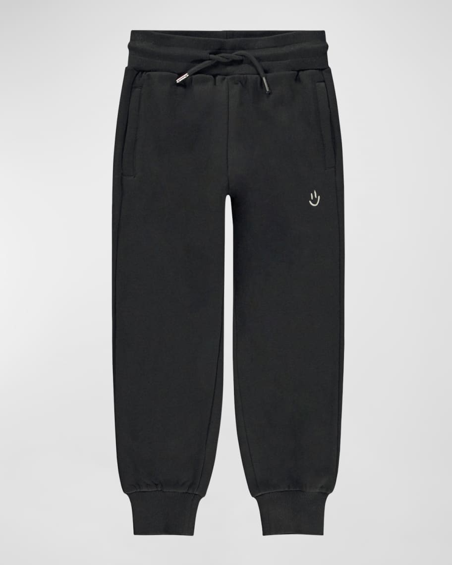 Molo Boy's Alvar Smiley-Face Embroidered Sweatpants, Size 8-12 | Neiman ...