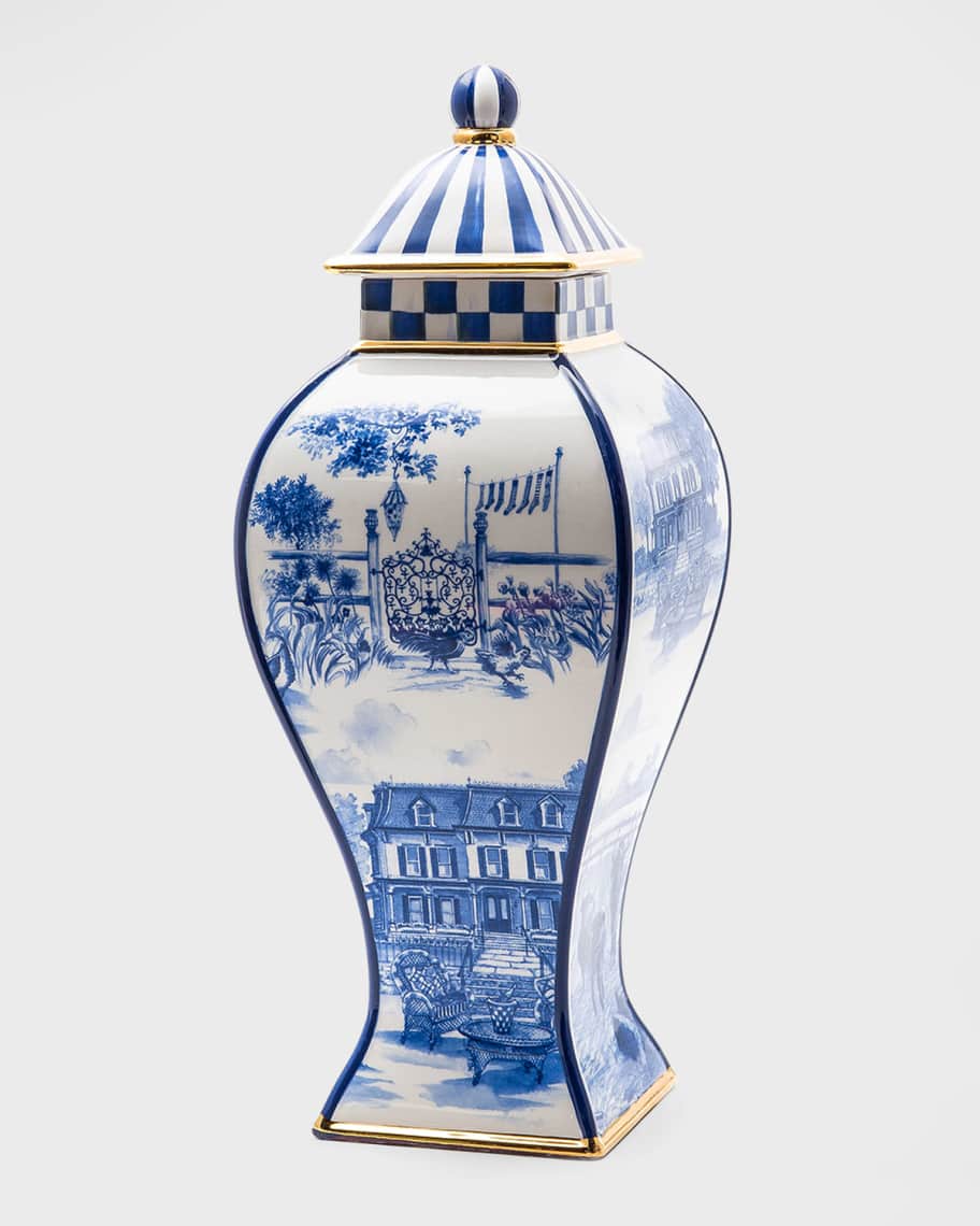 MacKenzie-Childs Royal Toile Ginger Jar - Large | Neiman Marcus
