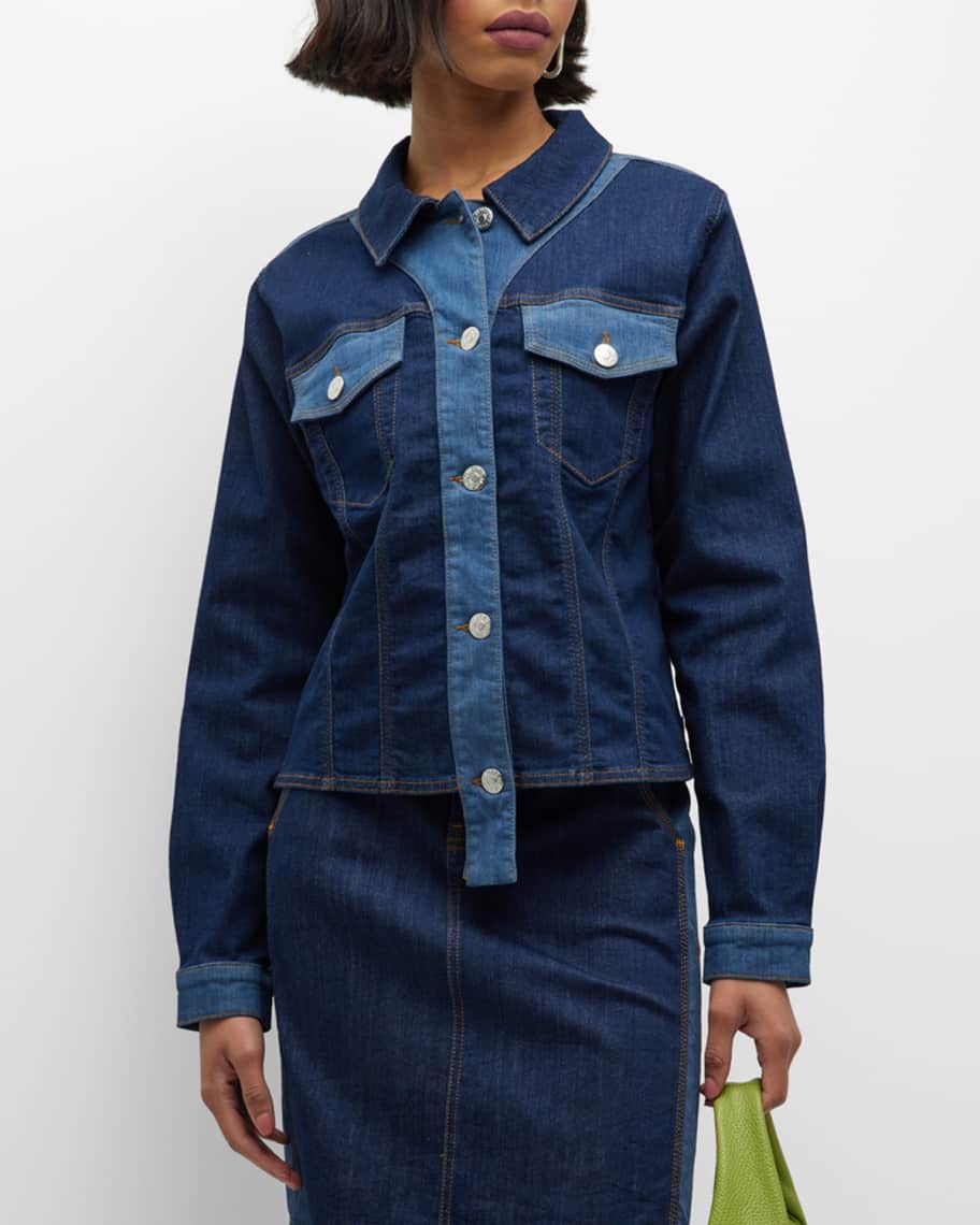Tomorrow Dylan Color-Block Denim Jacket | Neiman Marcus