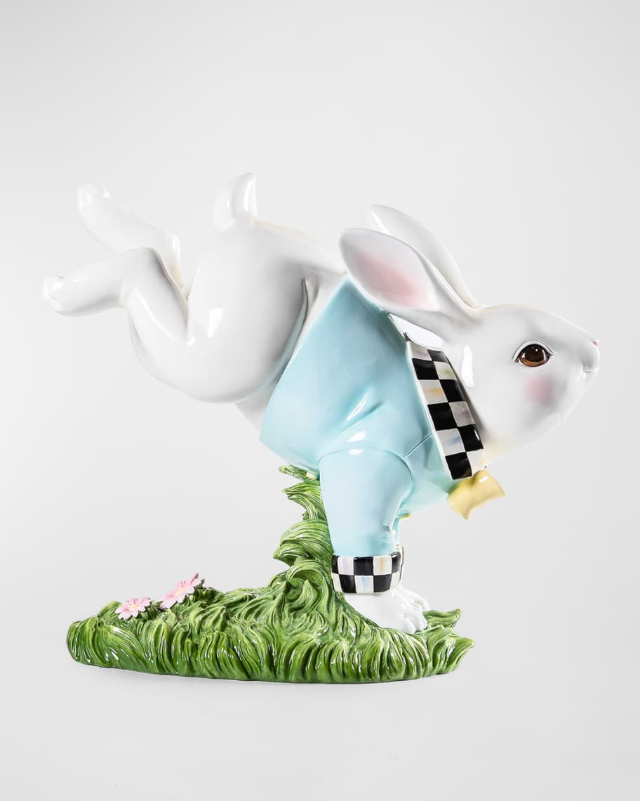 MacKenzie-Childs Bunny Hop Bunny Blue Easter Decoration | Neiman Marcus