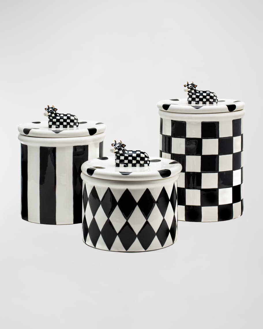 MacKenzie-Childs Cow Creamery Canisters, Set of 3 | Neiman Marcus