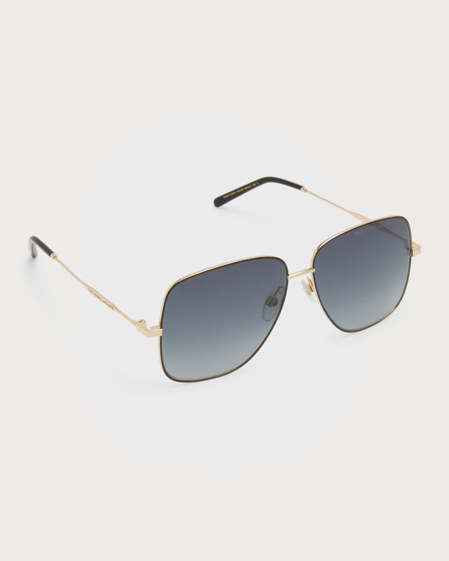 Marc Jacobs Gradient Square Metal Sunglasses | Neiman Marcus