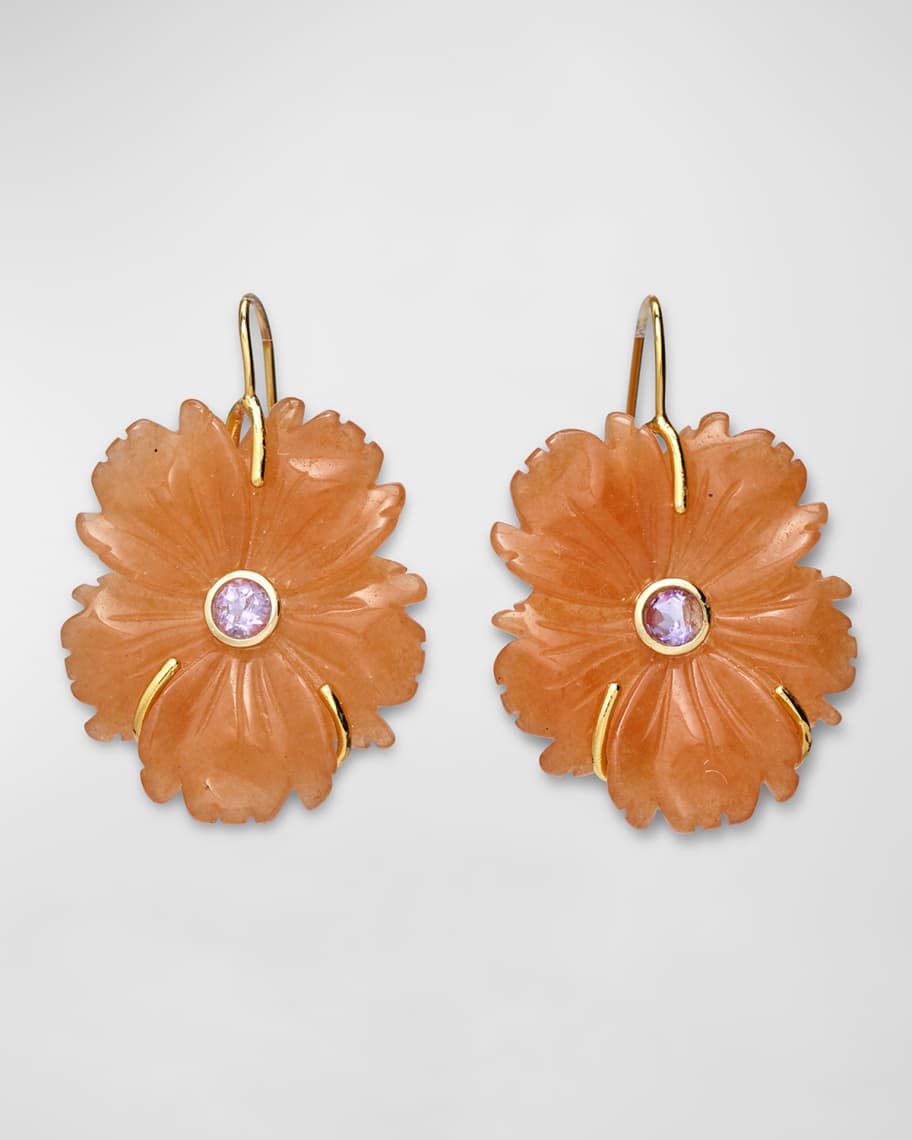Lizzie Fortunato New Bloom 24K Amethyst & Aventurine Drop Earrings ...