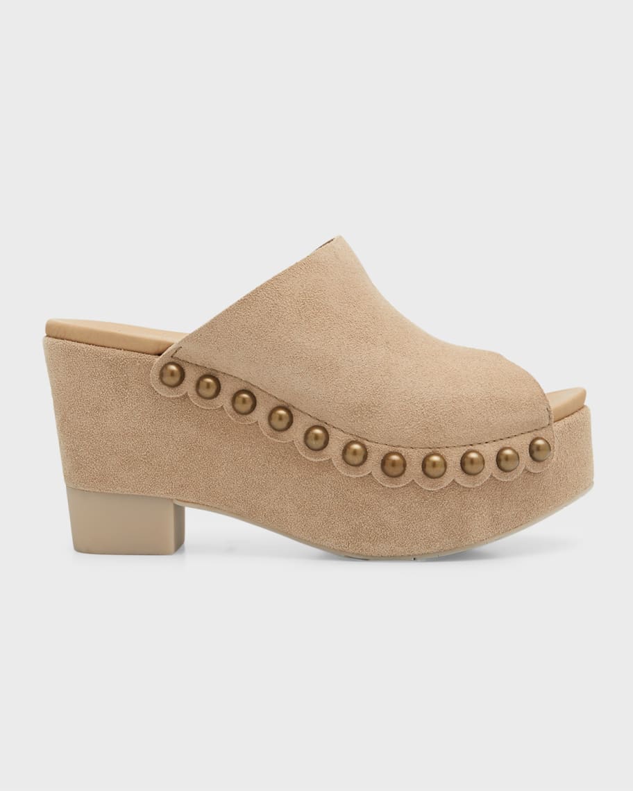Pedro Garcia Dami Suede Clog Sandals | Neiman Marcus