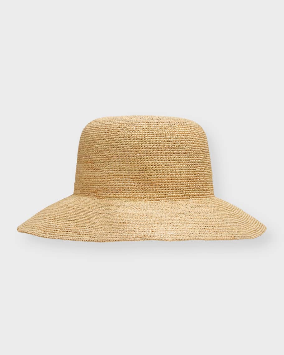 Max Mara Blanc Raffia Cloche Hat | Neiman Marcus