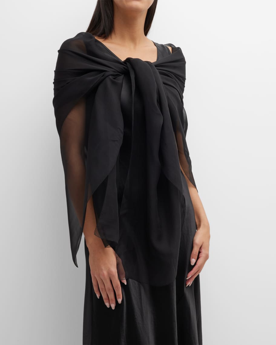 Max Mara Rivera Silk Chiffon Evening Scarf | Neiman Marcus