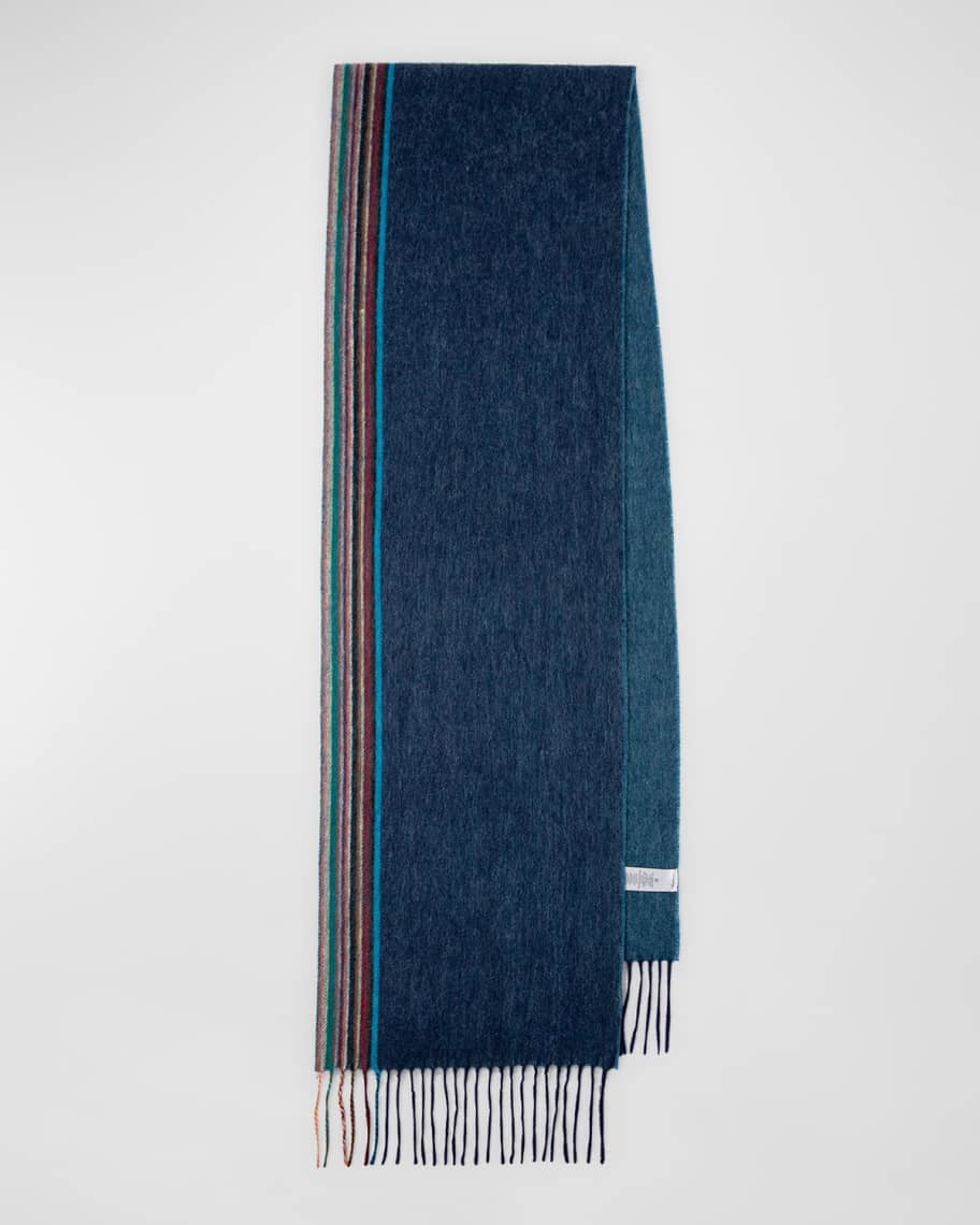 Paul Smith Men's Multi-Stripe Edge Scarf | Neiman Marcus