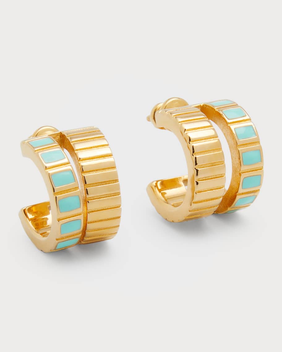 IVI Mini Slot Hoop Earrings, Sky Blue | Neiman Marcus