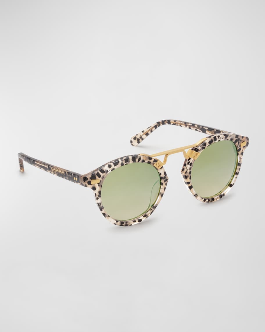 KREWE STL II Mixed-Media Aviator Sunglasses | Neiman Marcus
