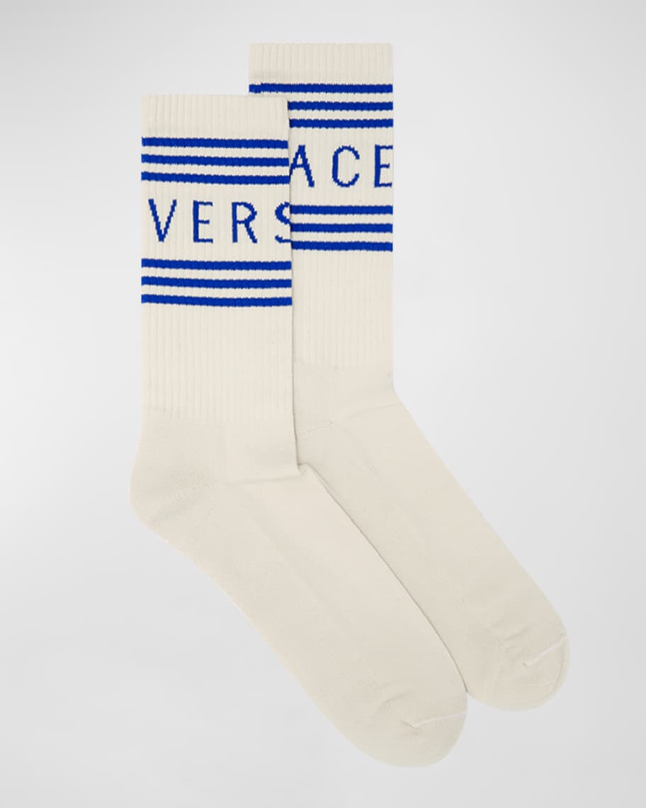Versace Men's Athletic Logo Crew Socks | Neiman Marcus
