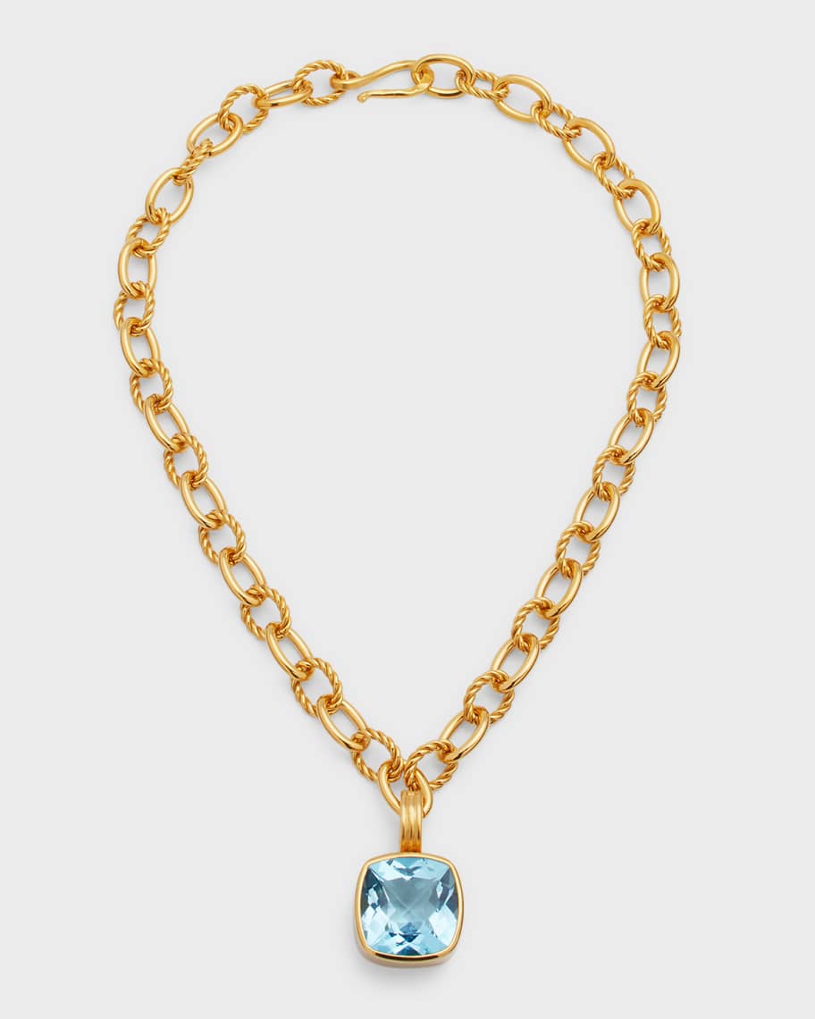 Dina Mackney 18K Gold Plate Blue Topaz Pendant Necklace | Neiman Marcus