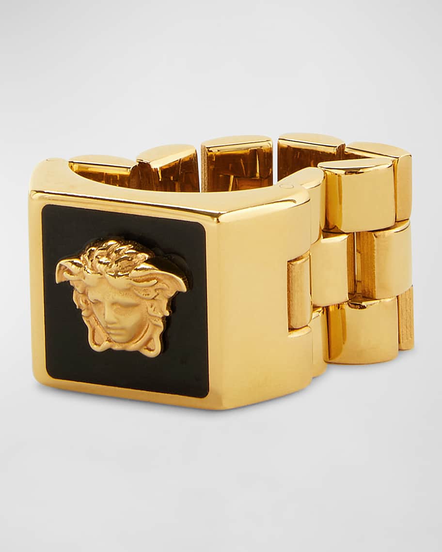 Versace Men's Medusa Enamel Ring, Sizes 8-9 | Neiman Marcus