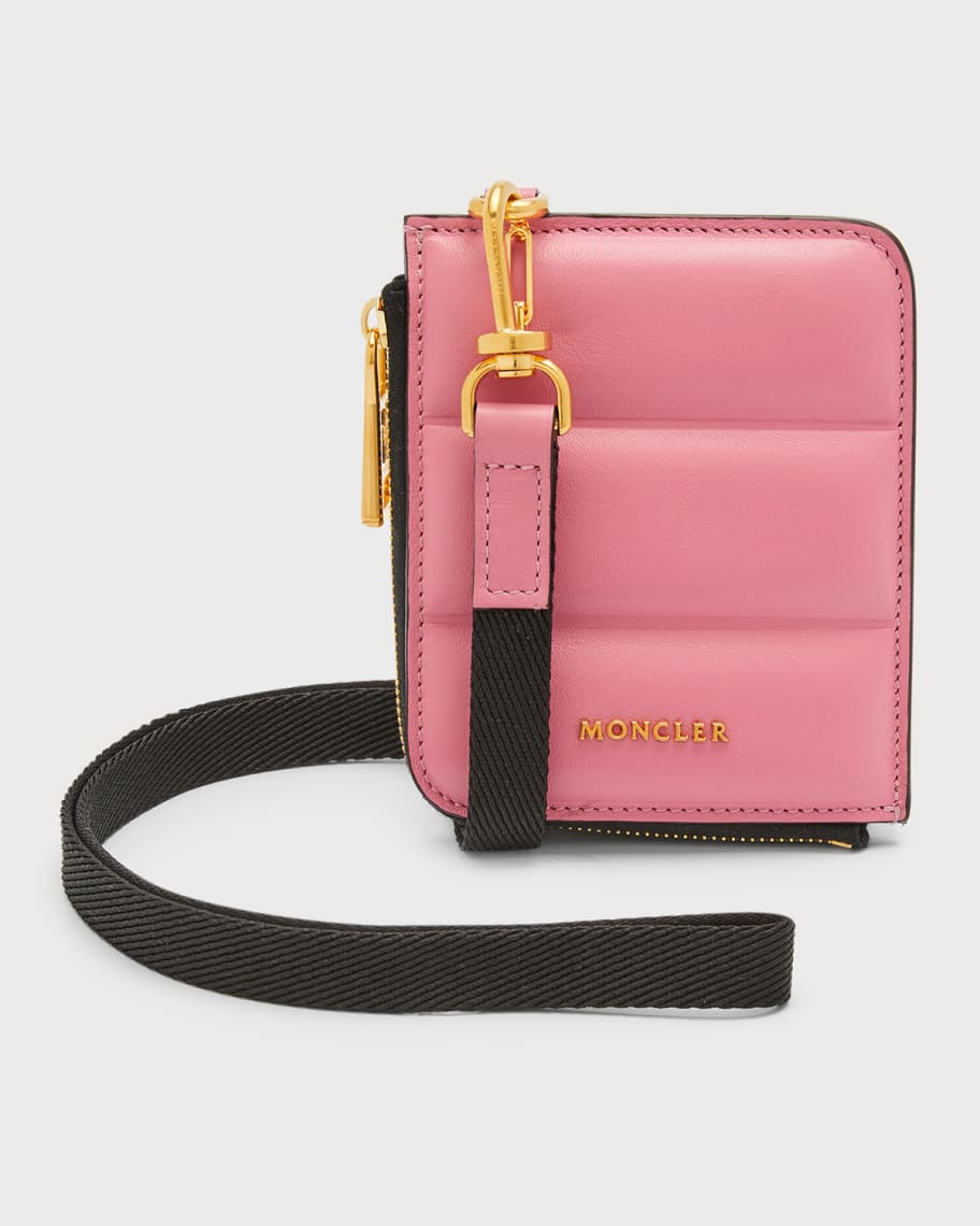 Moncler Leather Flat Small Wallet with Logo | Neiman Marcus