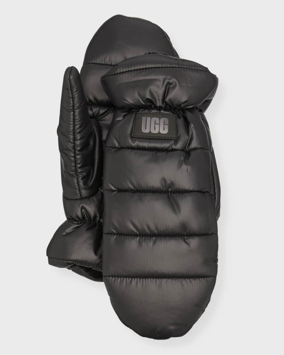 UGG Logo All-Weather Puff Mittens | Neiman Marcus