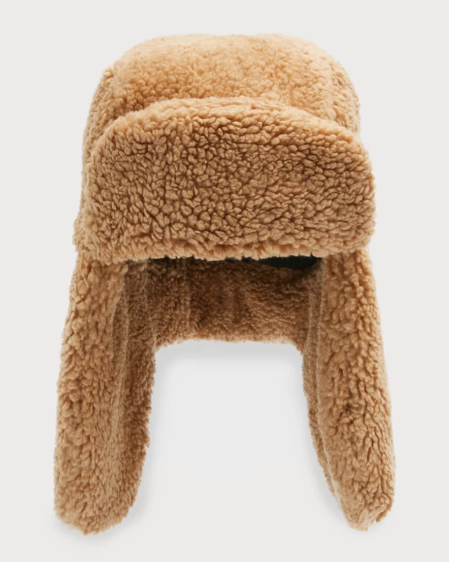 UGG Logo Sherpa Puff Trapper Hat | Neiman Marcus