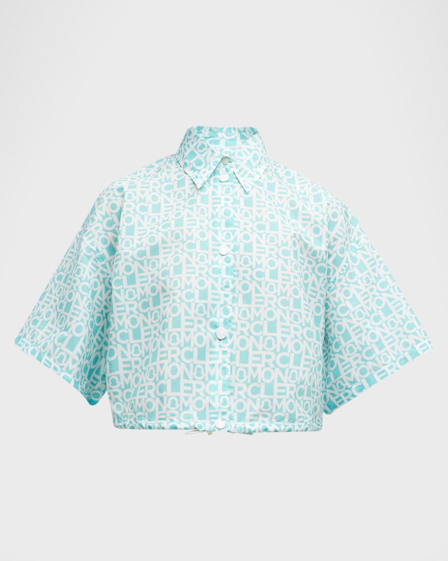 Moncler Logo Printed Button-Front Shirt | Neiman Marcus