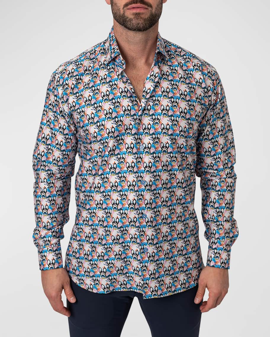 Maceoo Men's Fibonacci Button-Down Shirt, Ears Multi | Neiman Marcus