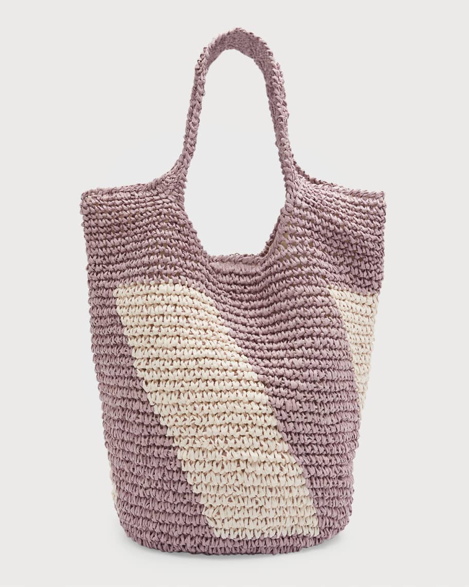 BTB Los Angeles Demi Diagonal Straw Shoulder Bag | Neiman Marcus