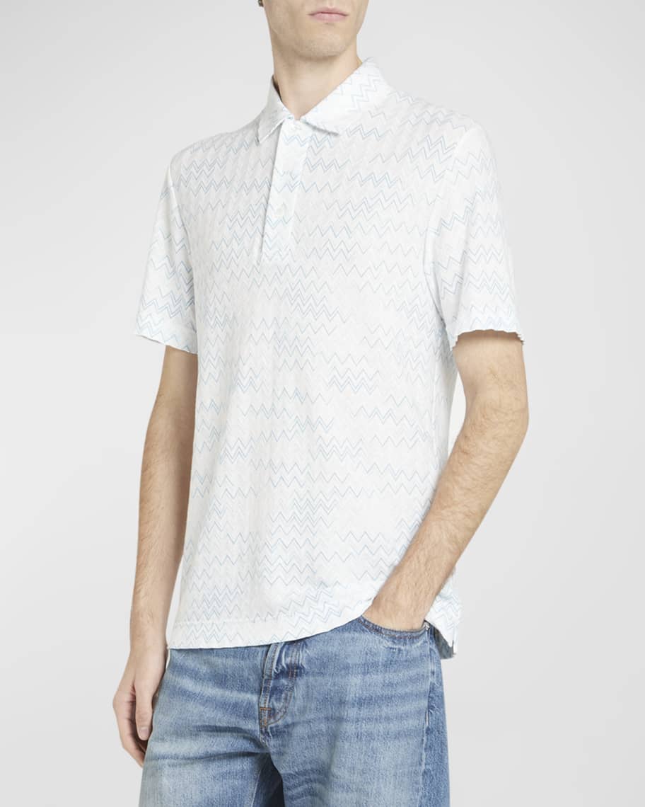 Missoni Men's Sheer Space-Dyed Chevron Polo Shirt | Neiman Marcus