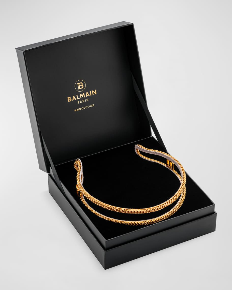 Balmain Hair Limited-Edition 18K Gold-Plated Chain Headband | Neiman Marcus