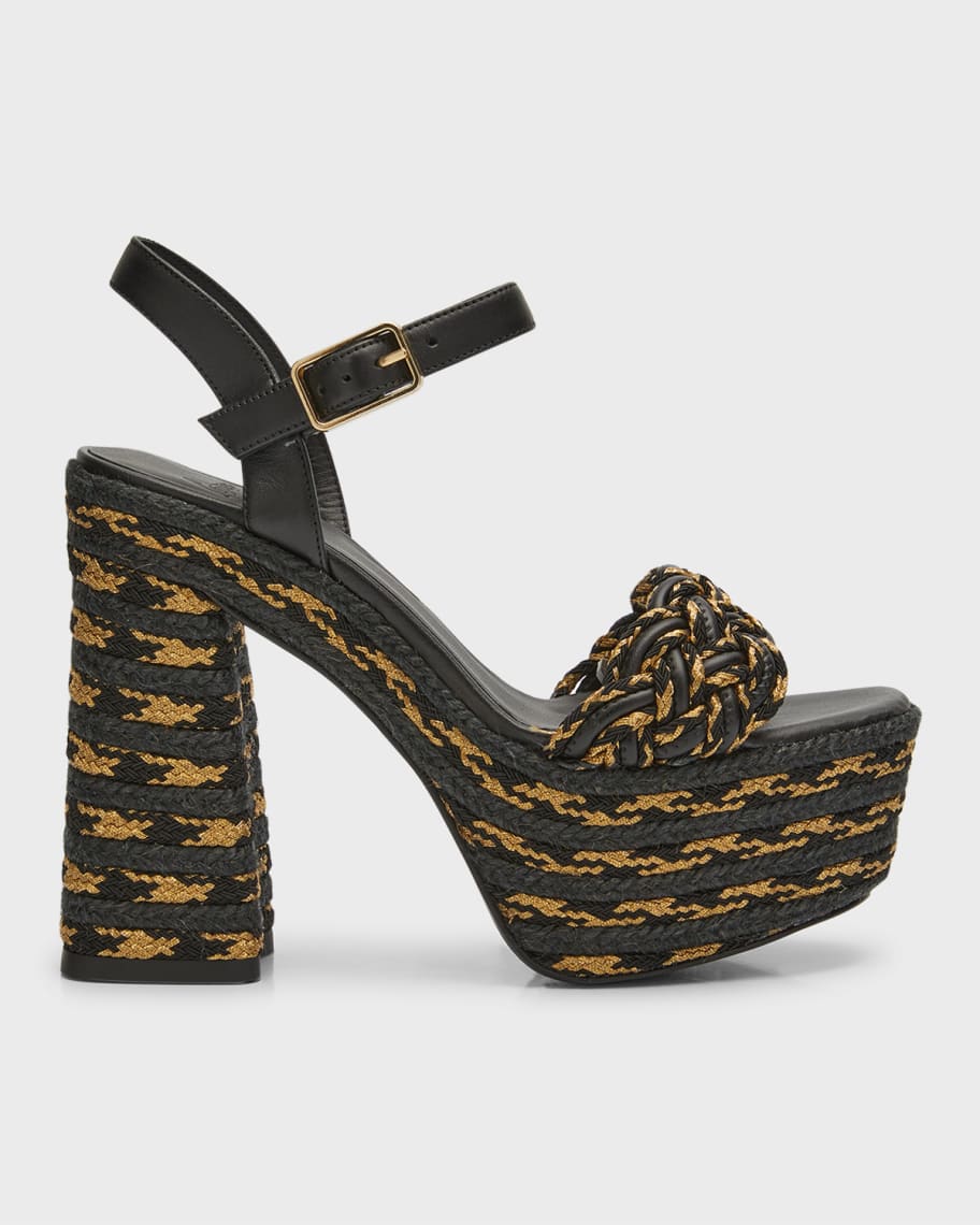 Castaner Anne Braided Ankle-Strap Platform Sandals | Neiman Marcus