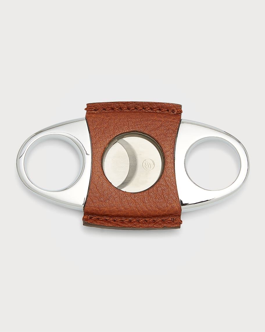 Brunello Cucinelli Men's Leather-Covered Steel Cigar Cutter | Neiman Marcus