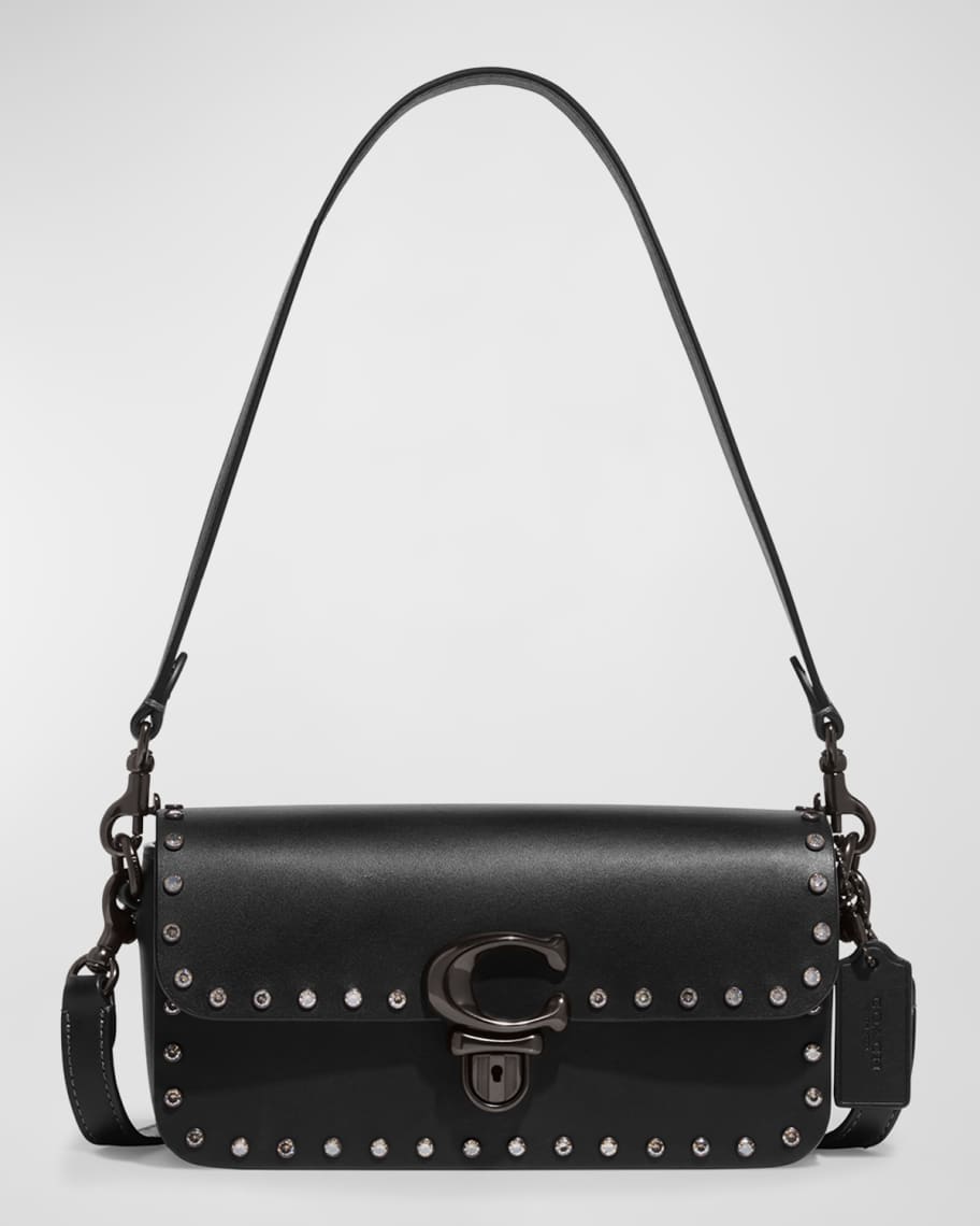 Coach Studio Crystal Rivets Shoulder Bag | Neiman Marcus