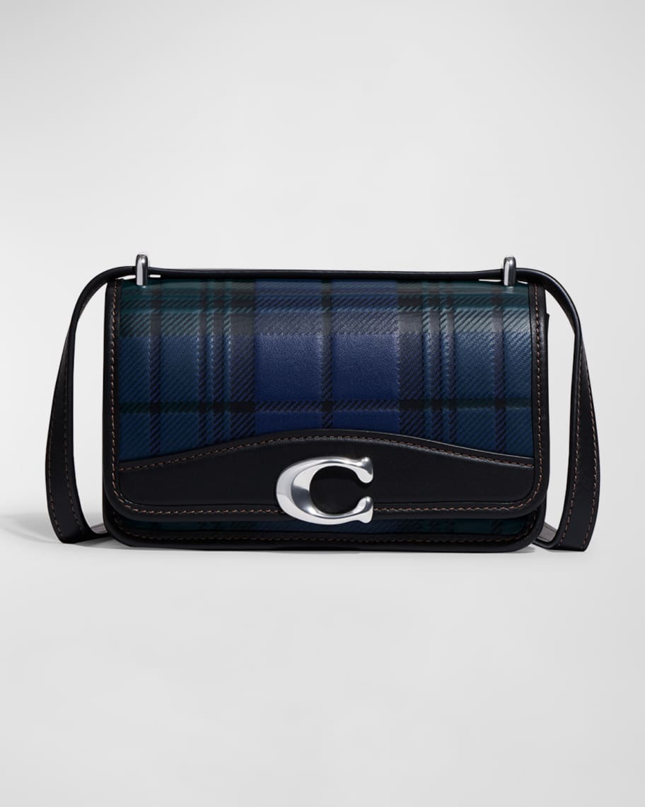 Coach Bandit Plaid-Print Leather Crossbody Bag | Neiman Marcus
