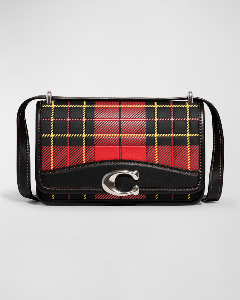 Coach Bandit Plaid-Print Leather Crossbody Bag | Neiman Marcus