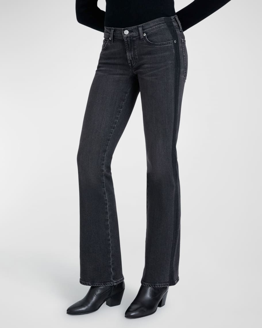 7 for all mankind Low Rise Side Stripe Bootcut Jeans | Neiman Marcus